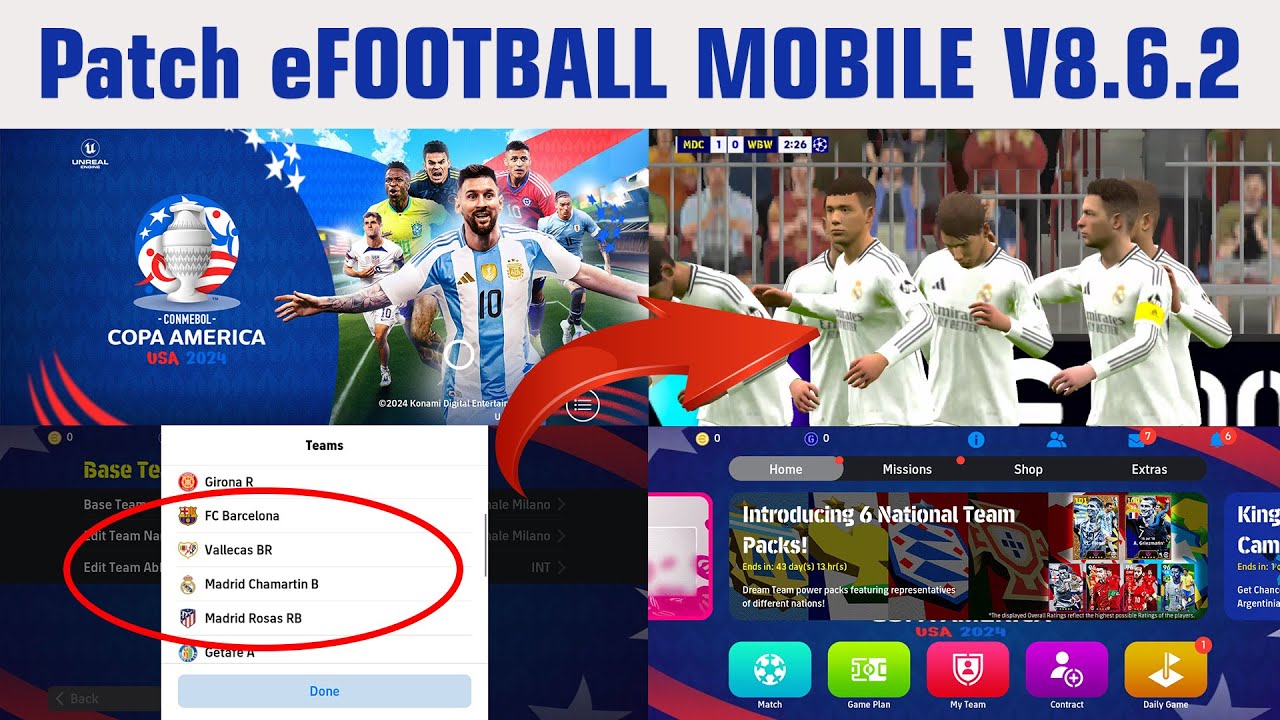 មកហើយផាចថ្មី COPA AMERICA v.3.6.2 មានឡូហ្គូនិងខោអាវហ្សីន - YouTube