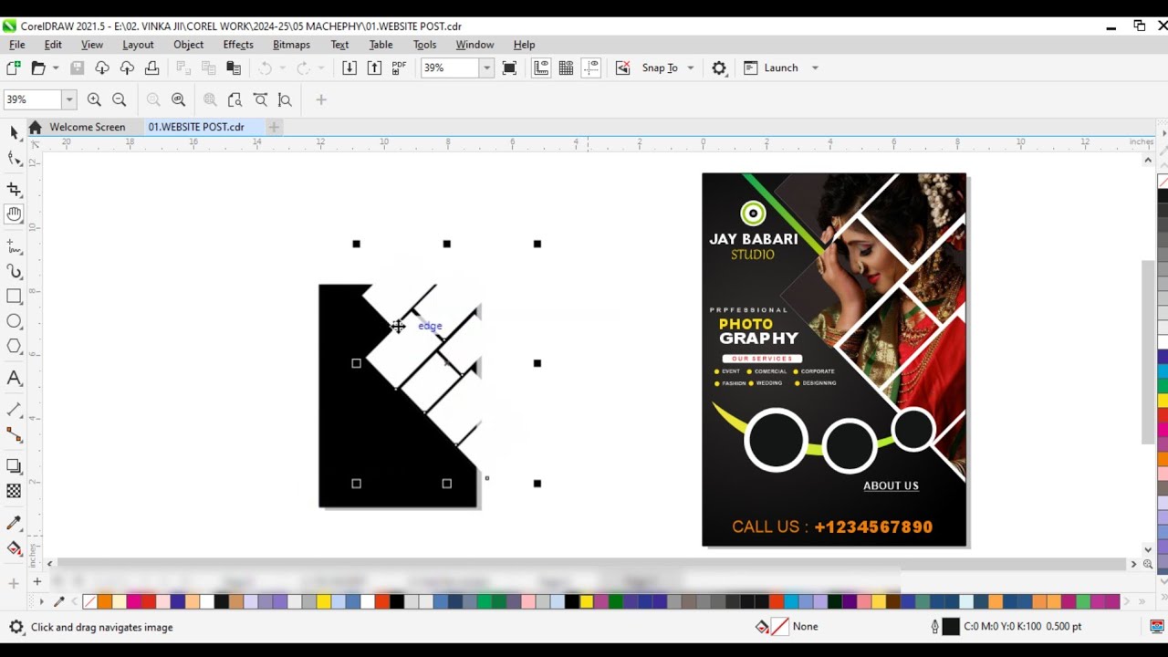 Create A Photo Studio Flyer Design In Coreldraw // Graphic Design ...