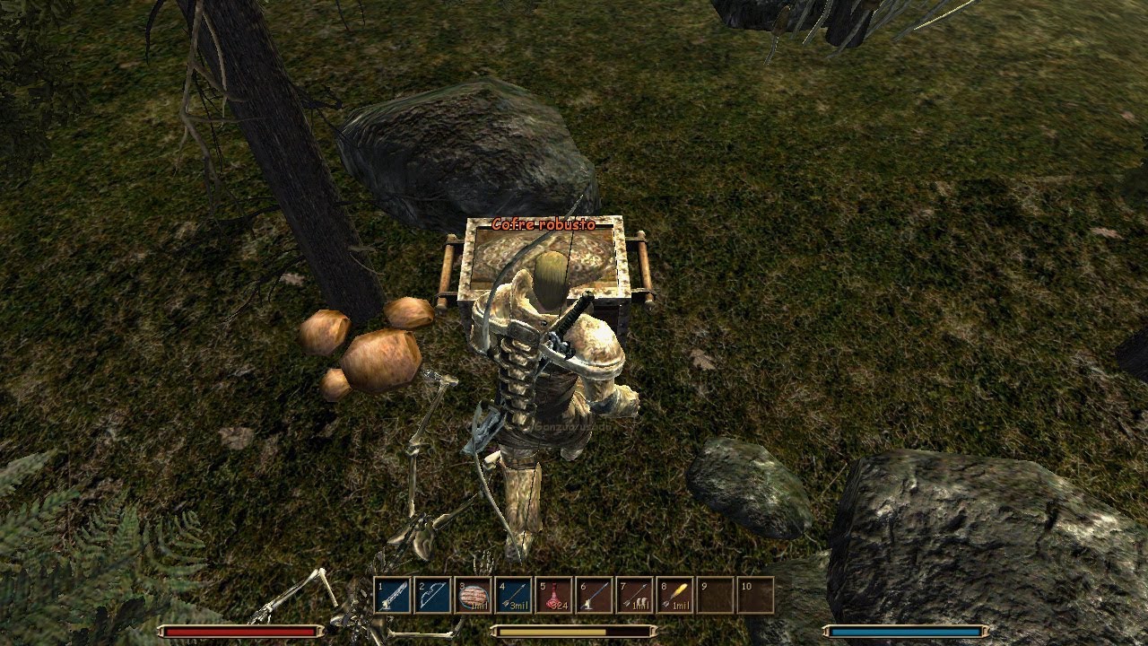 Gothic III Mercenario Orco-Hashishin Parte 129 Buscando Trozo de Mineral Puro en Cofres Robustos ...