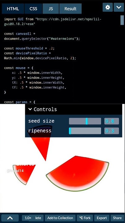 Watermelon With Code⌨️ Html Css Coding Codepen Javascript Vuejs 6456