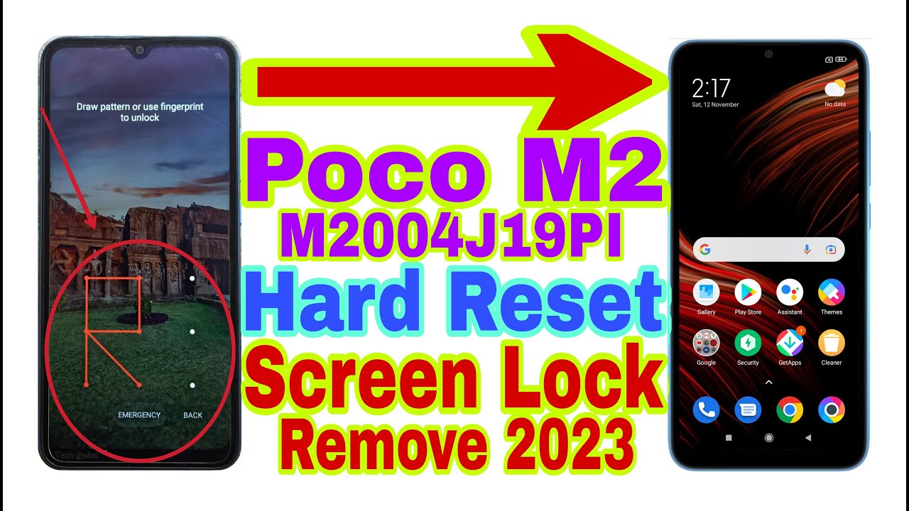 Poco M2 (M2004J19PI) Screen Lock Remove/Hard Reset 2023 || Unlock ...