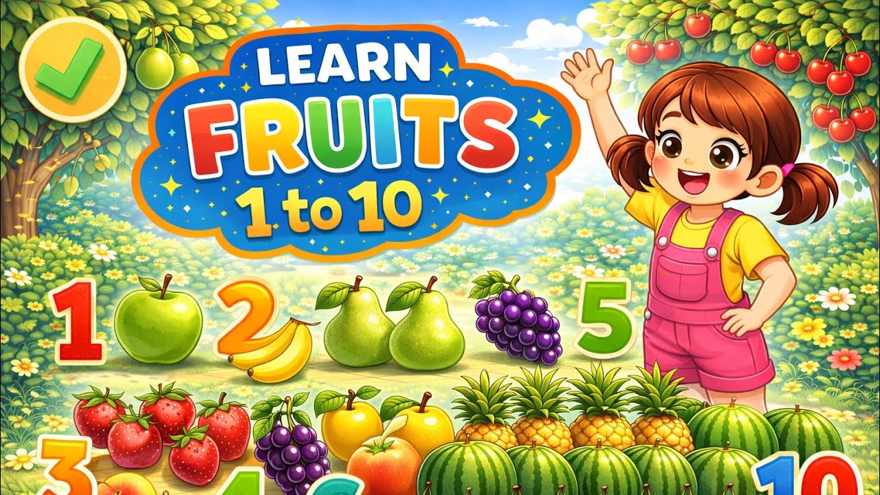 Learn Fruits 1 to 10 🍎 Fruit Counting Song for Kids | Numbers & Fruits ...
