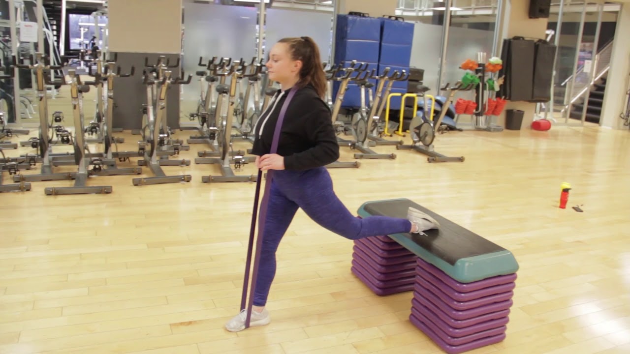 How to do Split Squats inside the resistance band - YouTube