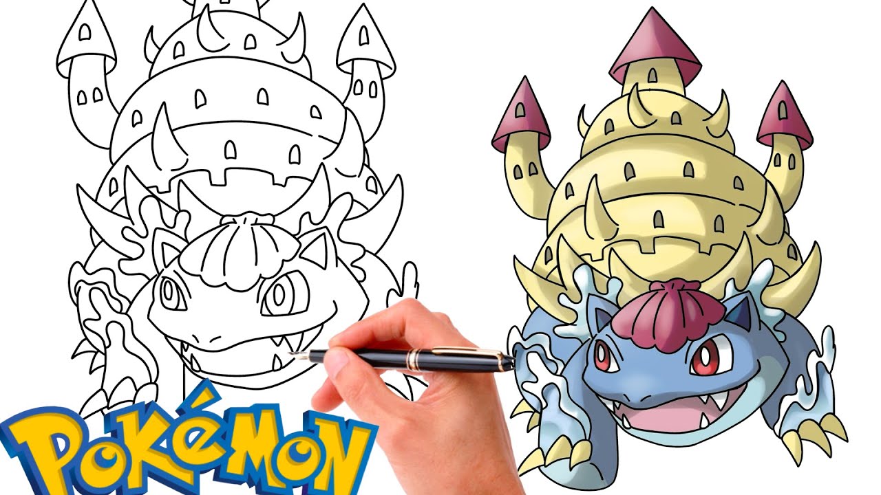 How To Draw Water Type VENUSAUR POKEMON | Type Swap Pokemon - YouTube