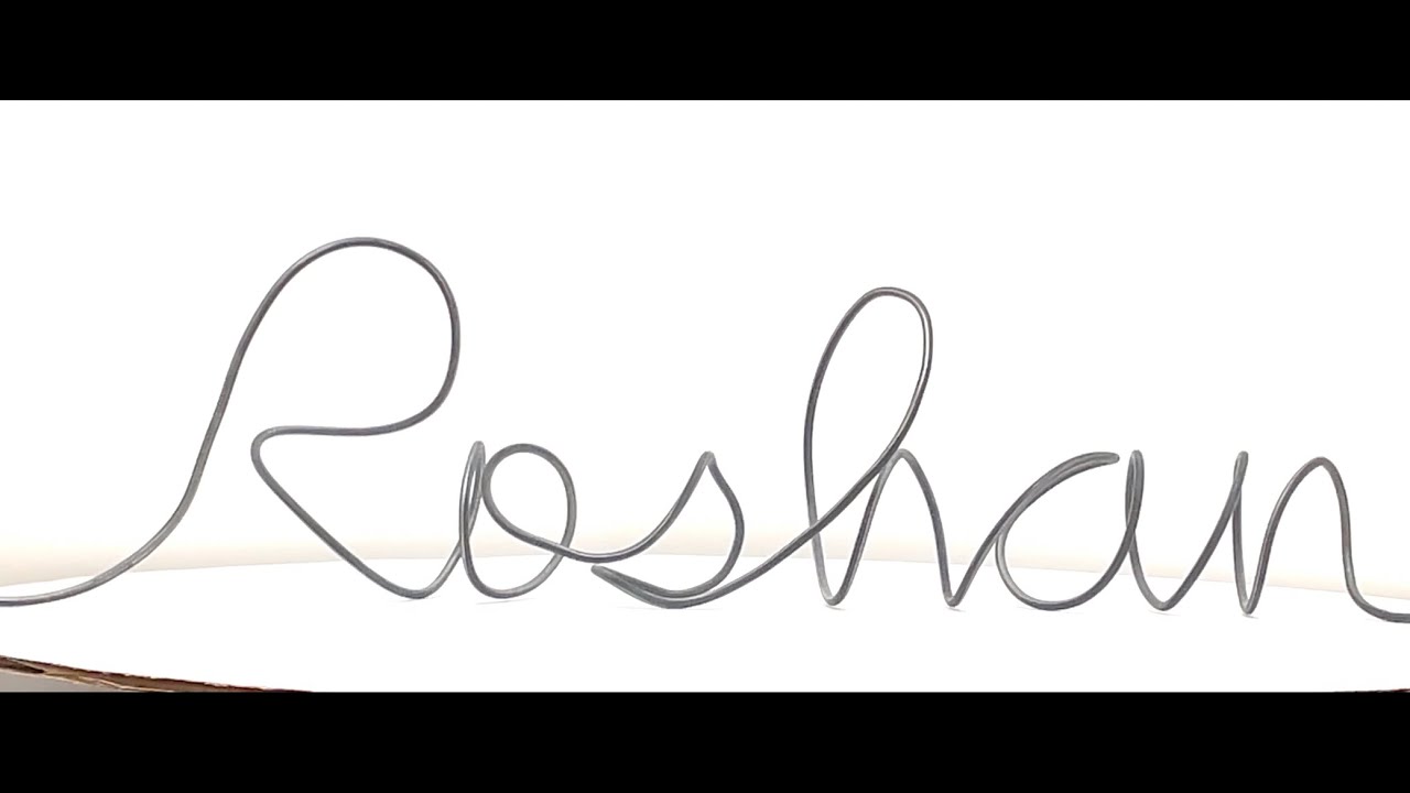 True 3D - Abstract Cursive Wire Word Art - Roshan - YouTube