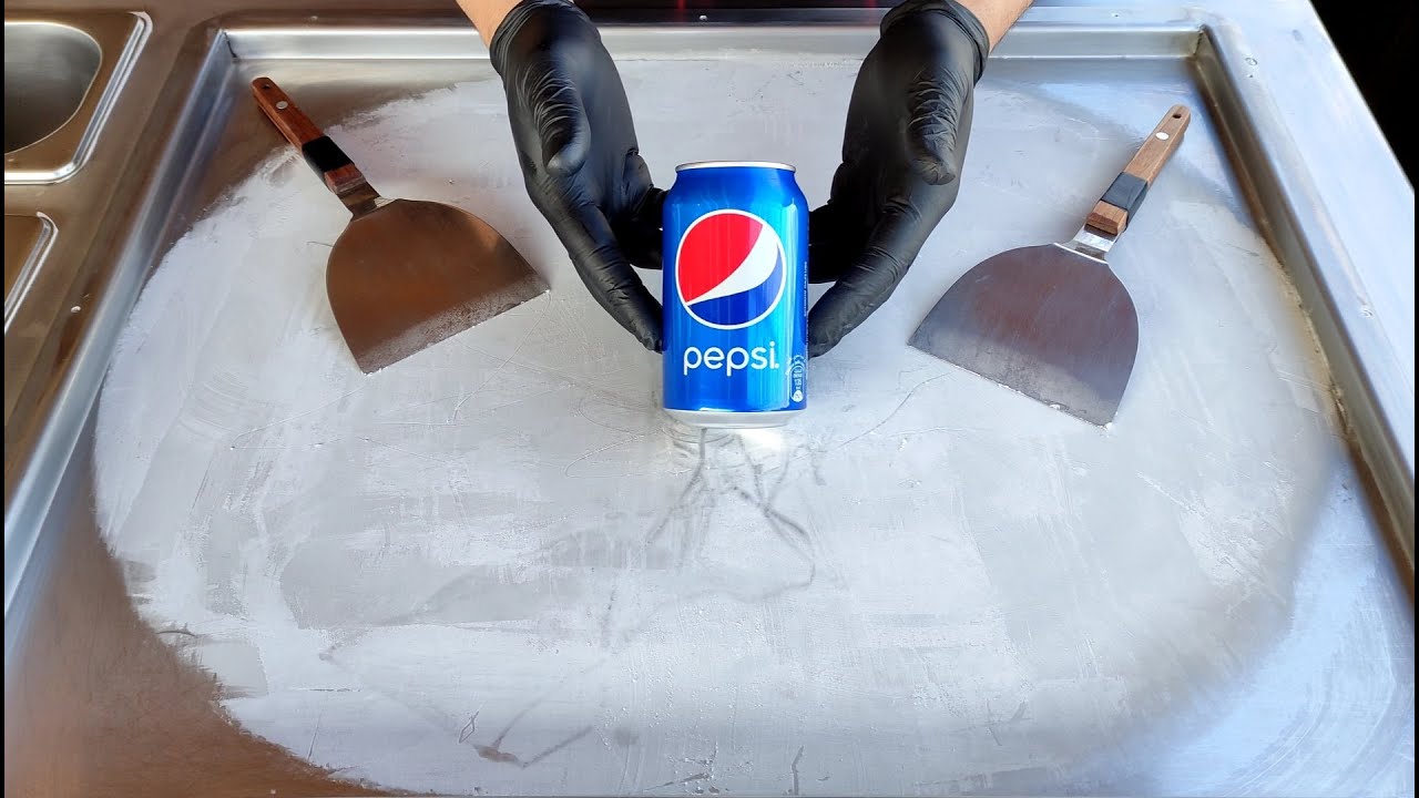 How to make pepsi ice cream..Cola pepsi ice cream rolls - YouTube