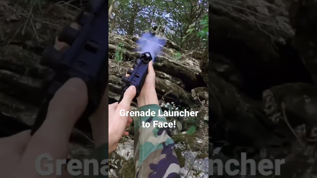 Airsoft noob takes GRENADE LAUNCHER to FACE! - YouTube