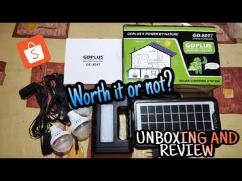 GDPLUS (GD-8017) Solar Lighting System | Unboxing and Review | Product Reviews PH | 01 - YouTube