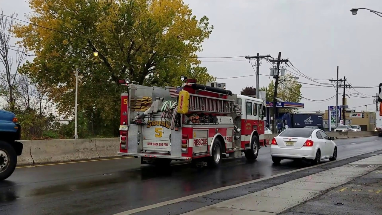 Bayonne Nj Fire Department Squad-5 / Engine 6 Responding 11-9-16 - YouTube