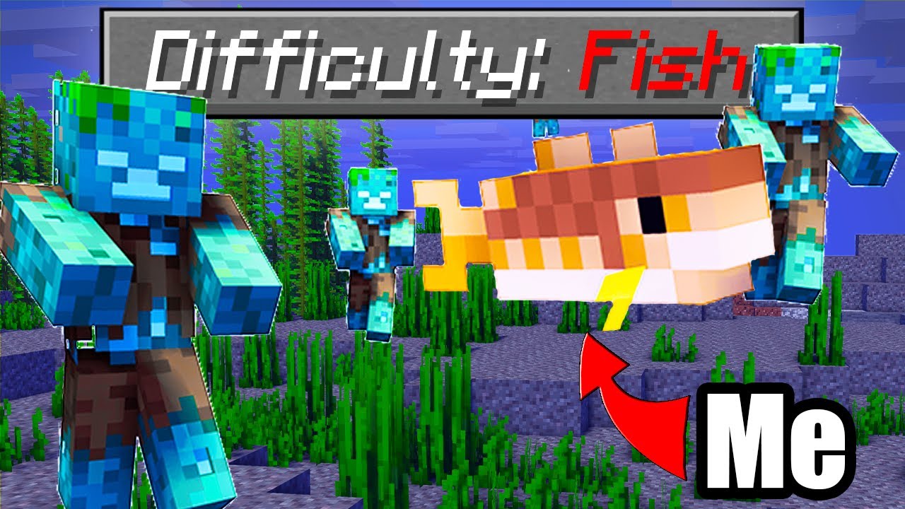 Beating Minecraft.. But I'm a Fish - YouTube