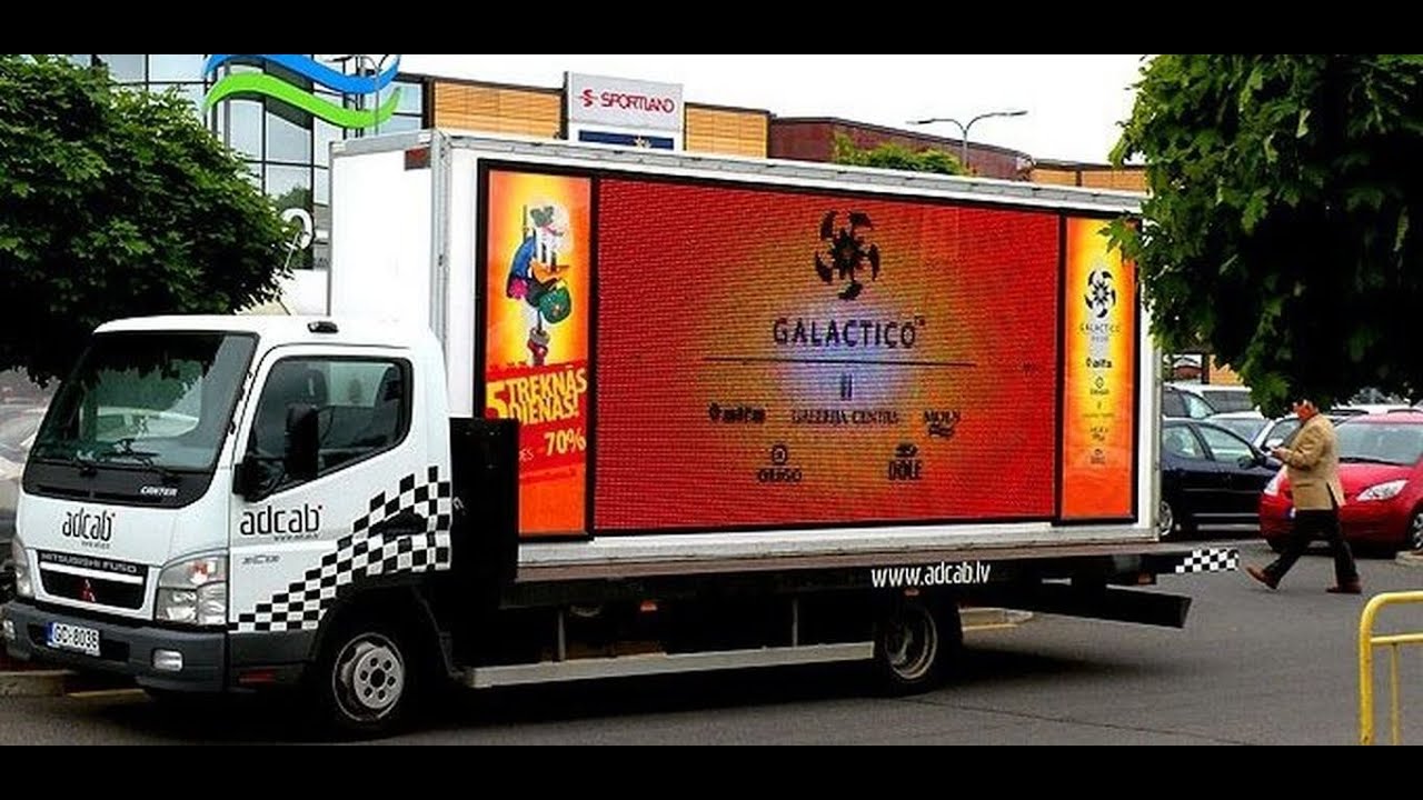 Digital signage track with LED matrix screen - YouTube