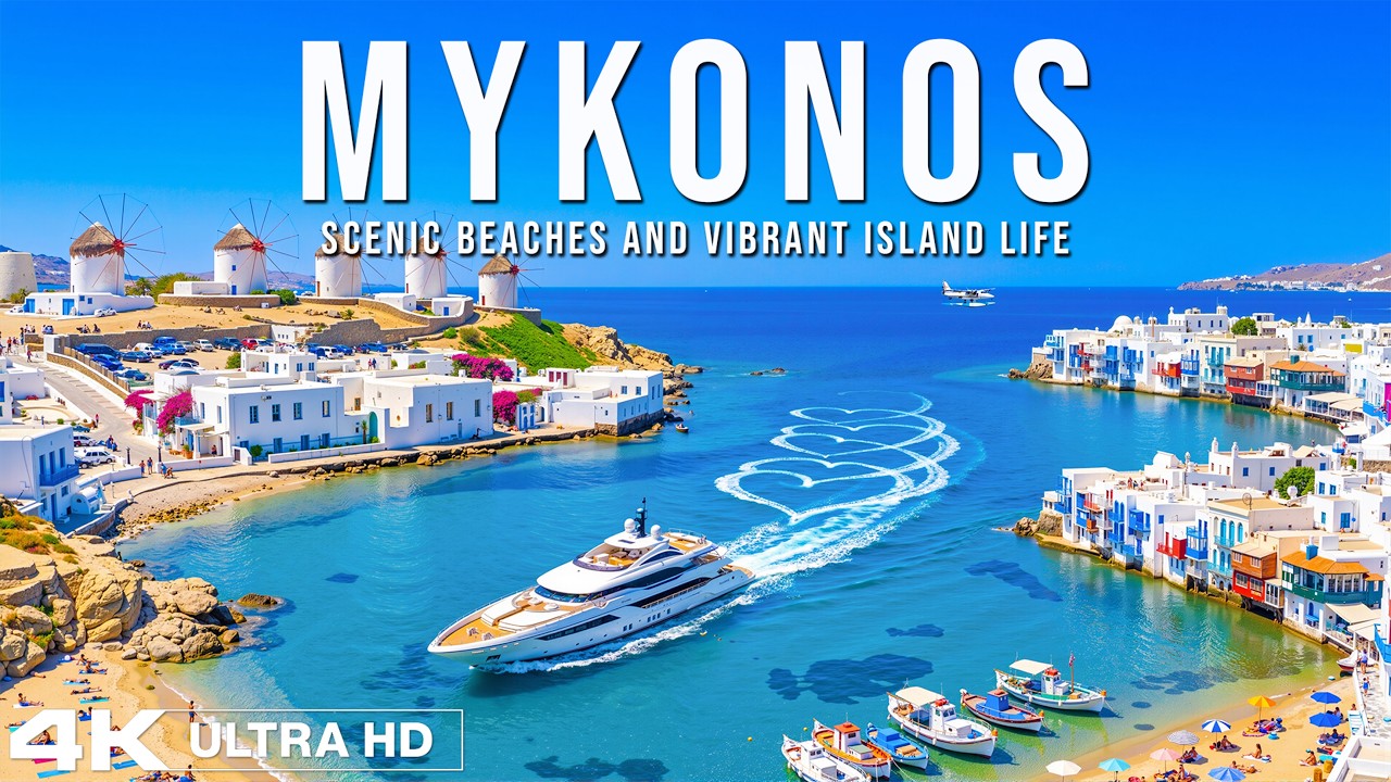 [4K] Mykonos 🇬🇷 Scenic Beaches & Vibrant Island Life | Deep House - YouTube