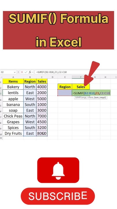 SUMIF() Formula in Excel#Excel SUMIF() Function#Excel#excelformula#shorts#viral#exceltutorial# ...