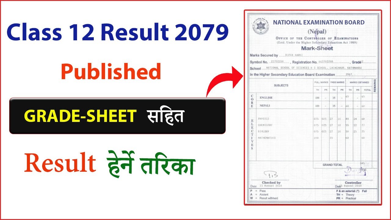 How to Check Class 12 Result With Marksheet 2079 | Class 12 Result ...