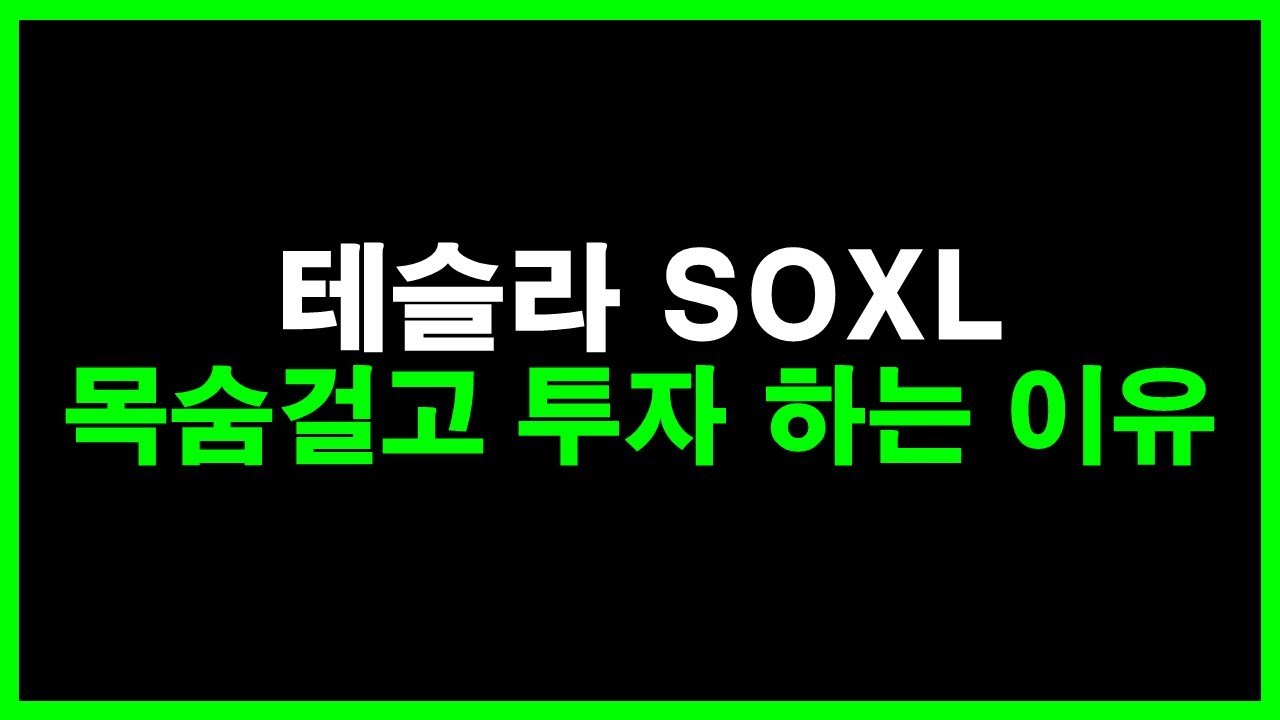 테슬라 SOXL 주식 목숨 걸고 투자 하는 이유 - YouTube