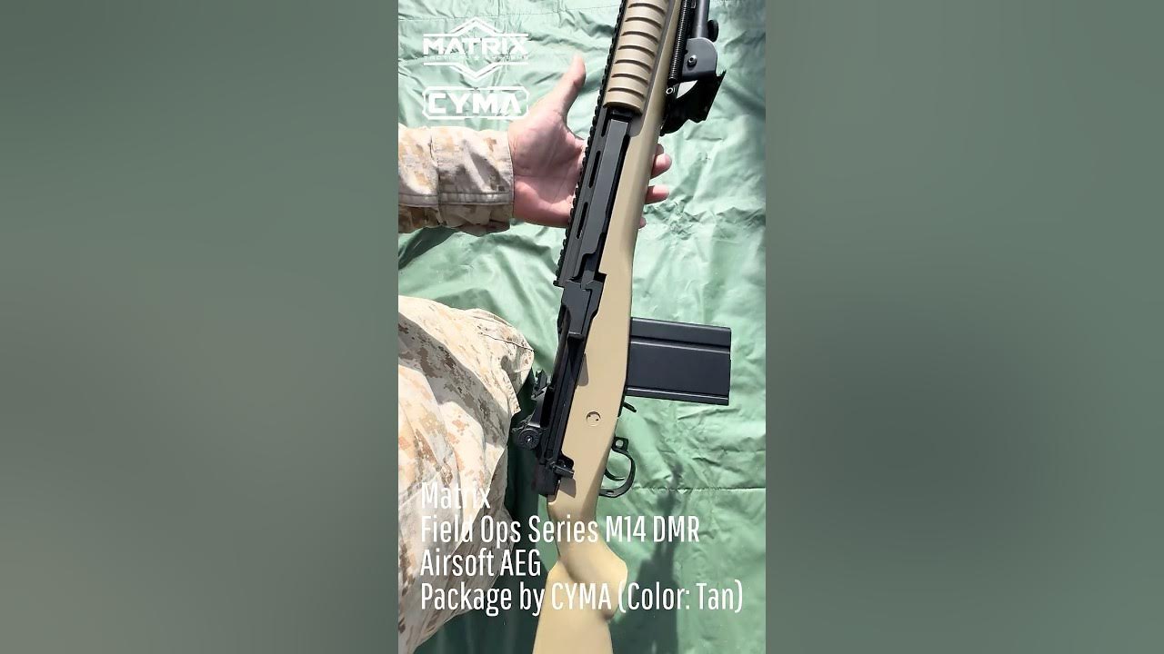 Matrix Field Ops Series M14 DMR Airsoft AEG Package by CYMA (Color: Tan) - YouTube