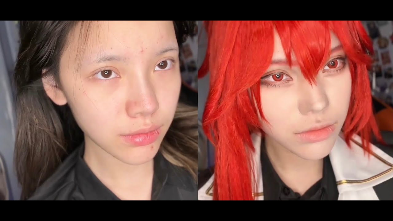 Diluc From GenshinImpact Cosplay Makeup Tutorial - YouTube