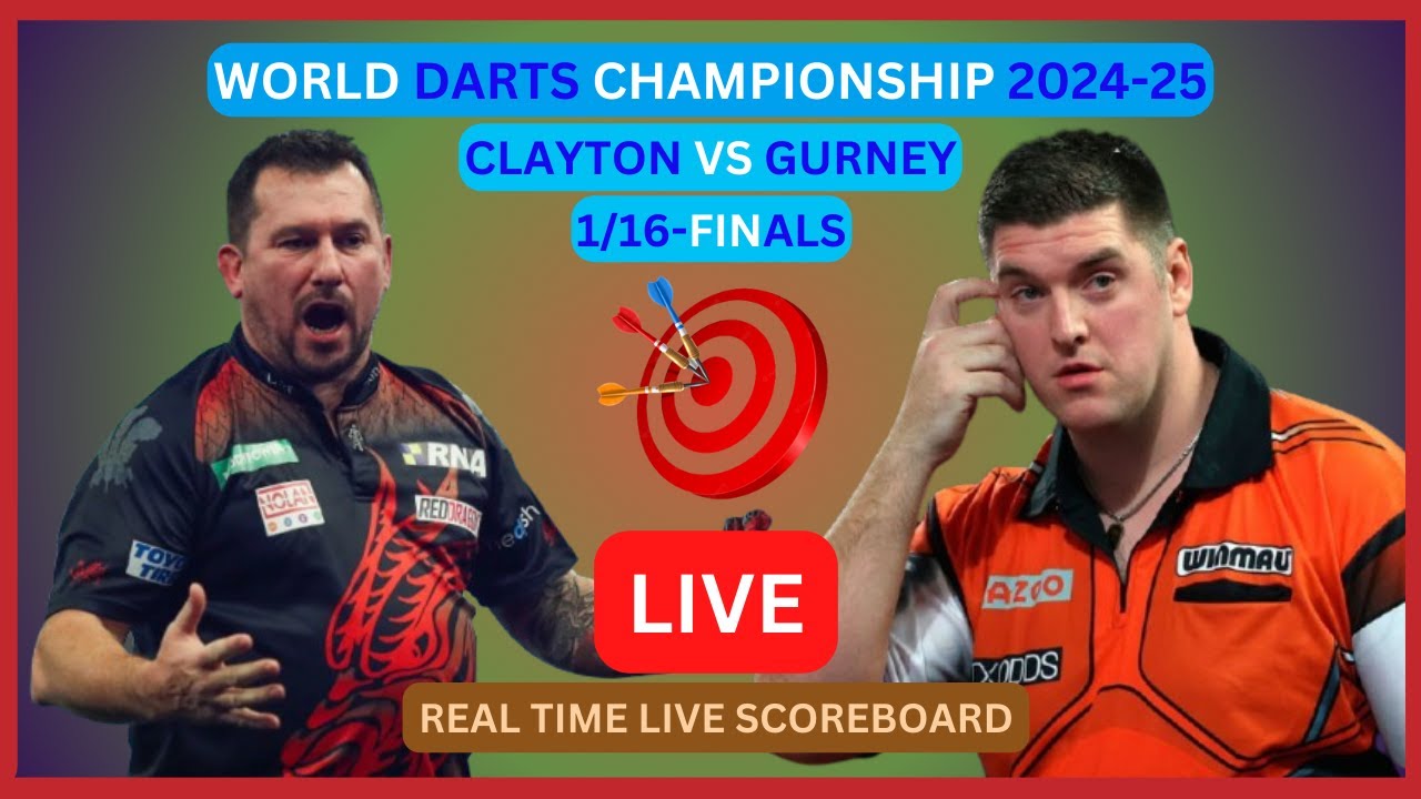 Jonny Clayton Vs Daryl Gurney LIVE Score UPDATE 2024-25 PDC World Darts ...