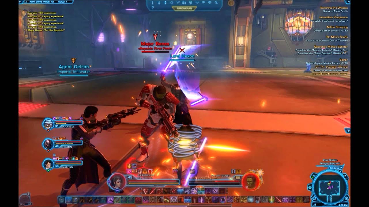SWTOR - Sith Assassin - Tanking Major Benes (Kuat Drive Yards) - YouTube