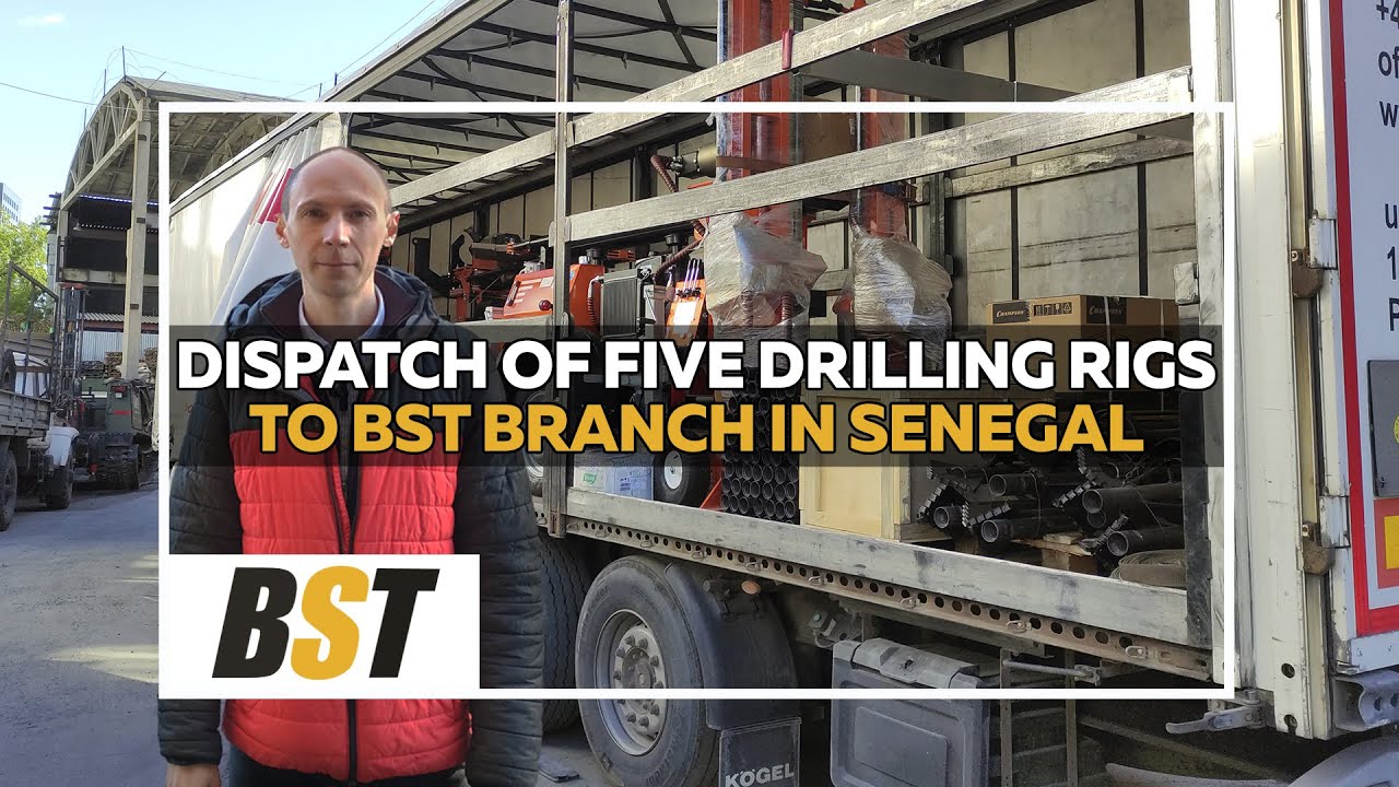 Dispatch of five drilling rigs to BST branch in Senegal - YouTube