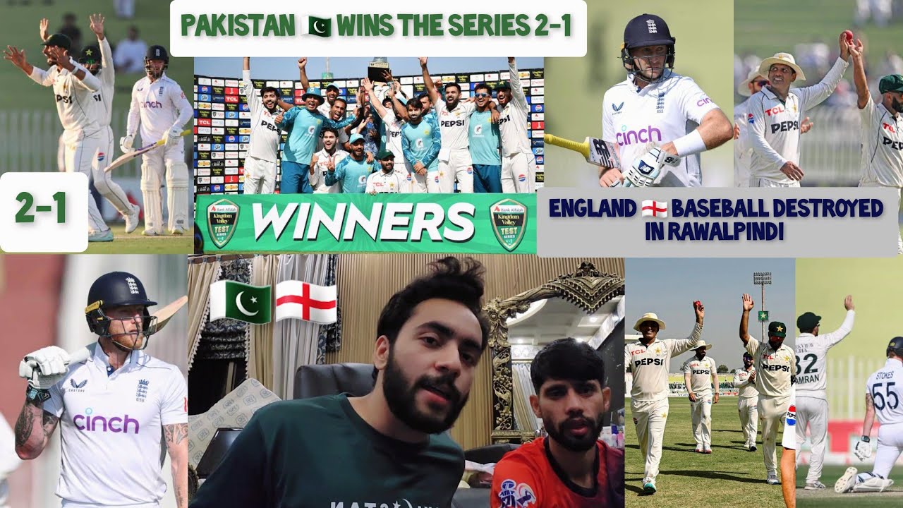 Pakistan 🇵🇰 wins the series 2-1 England Baseball destroyed in Pindi ...