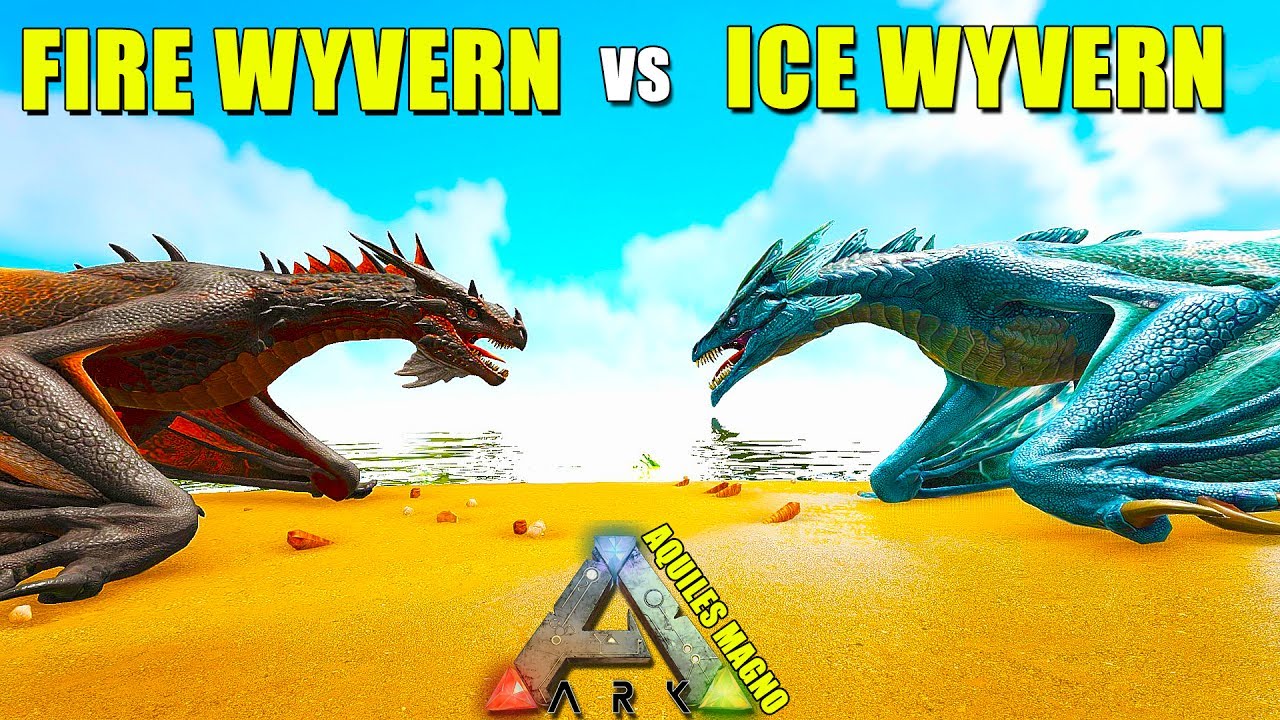 ARK ice wyvern vs fire wyvern | DRAGON HIELO vs DRAGON FUEGO vs DRAGON ...