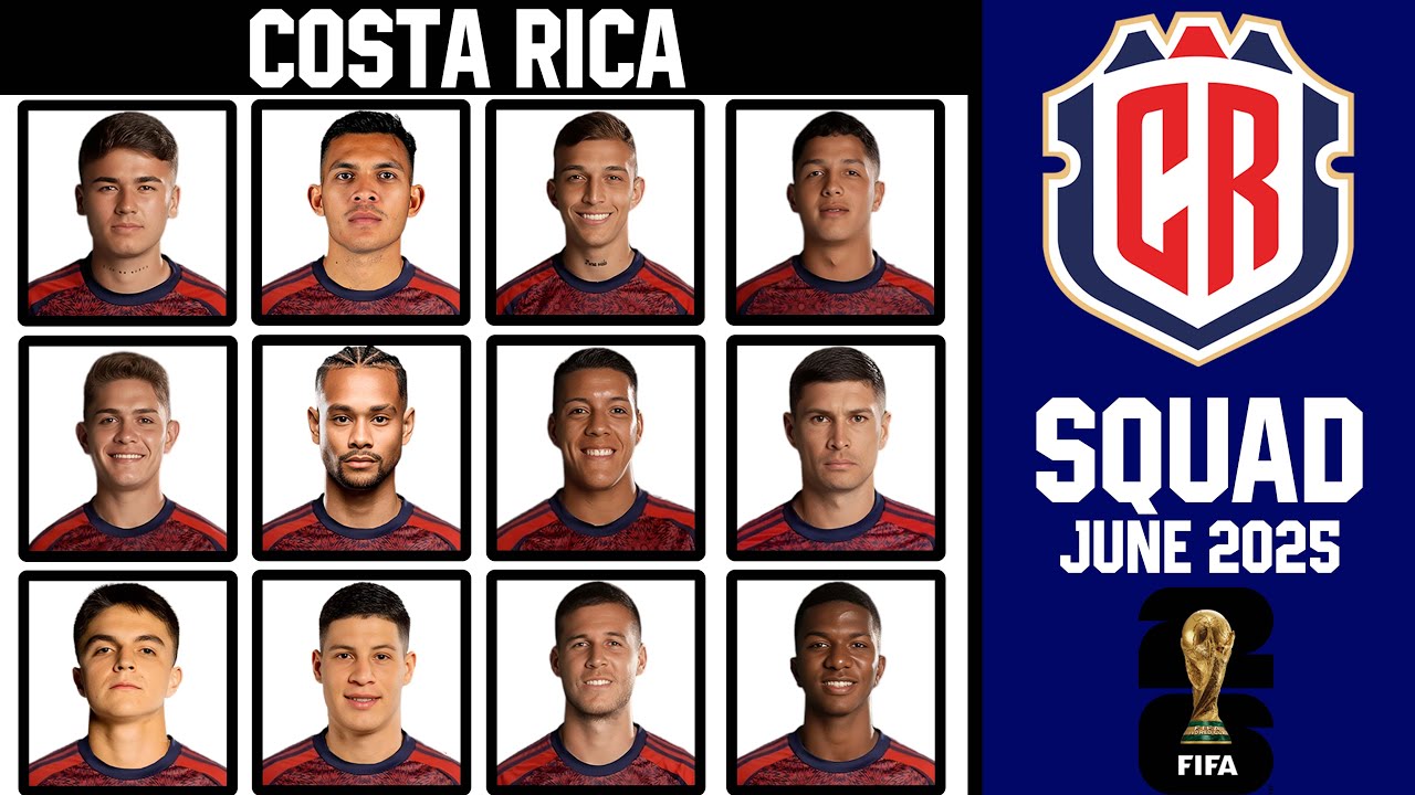 Costa Rica Official Squad June 2025 | COSTA RICA Squad June 2025 | FIFA ...