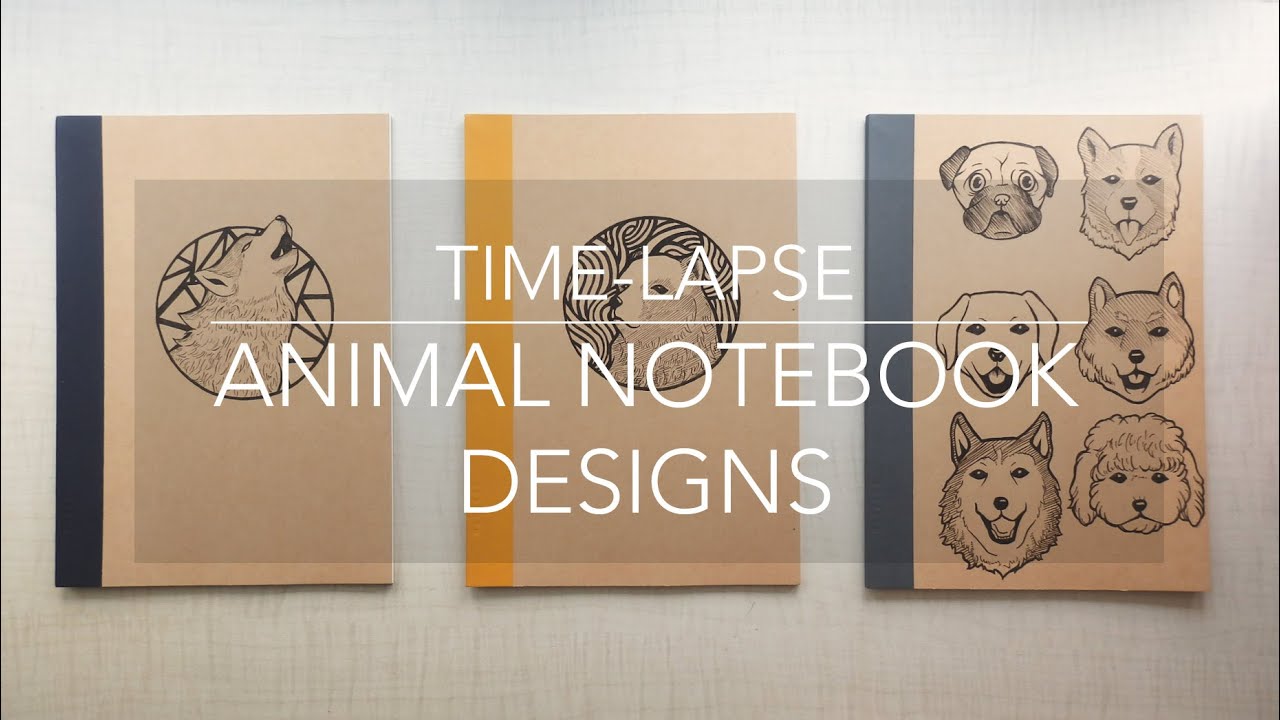 TIME-LAPSE: ANIMAL NOTEBOOK DESIGNS [PEN DRAWING] - YouTube