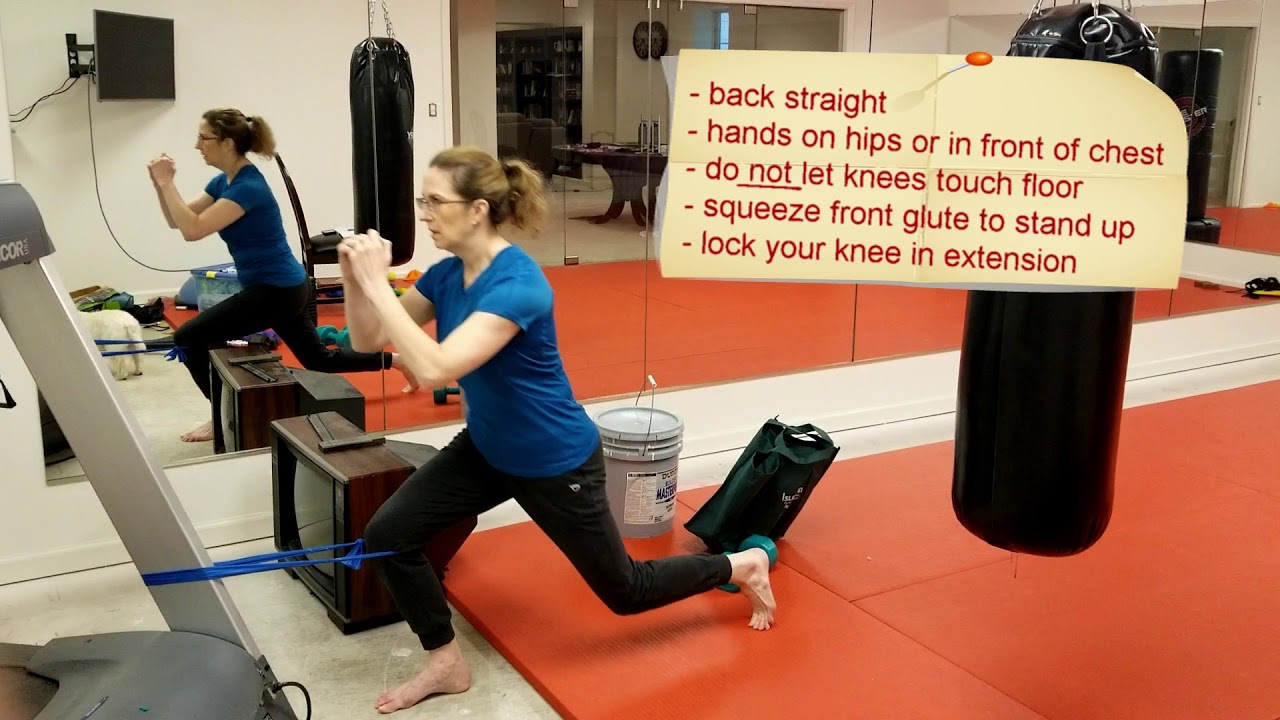 Rear Lunge to Single Leg Balance - with Band - YouTube