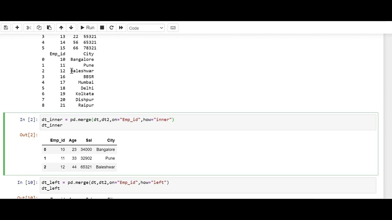Joining Of Dataframes In Python Youtube