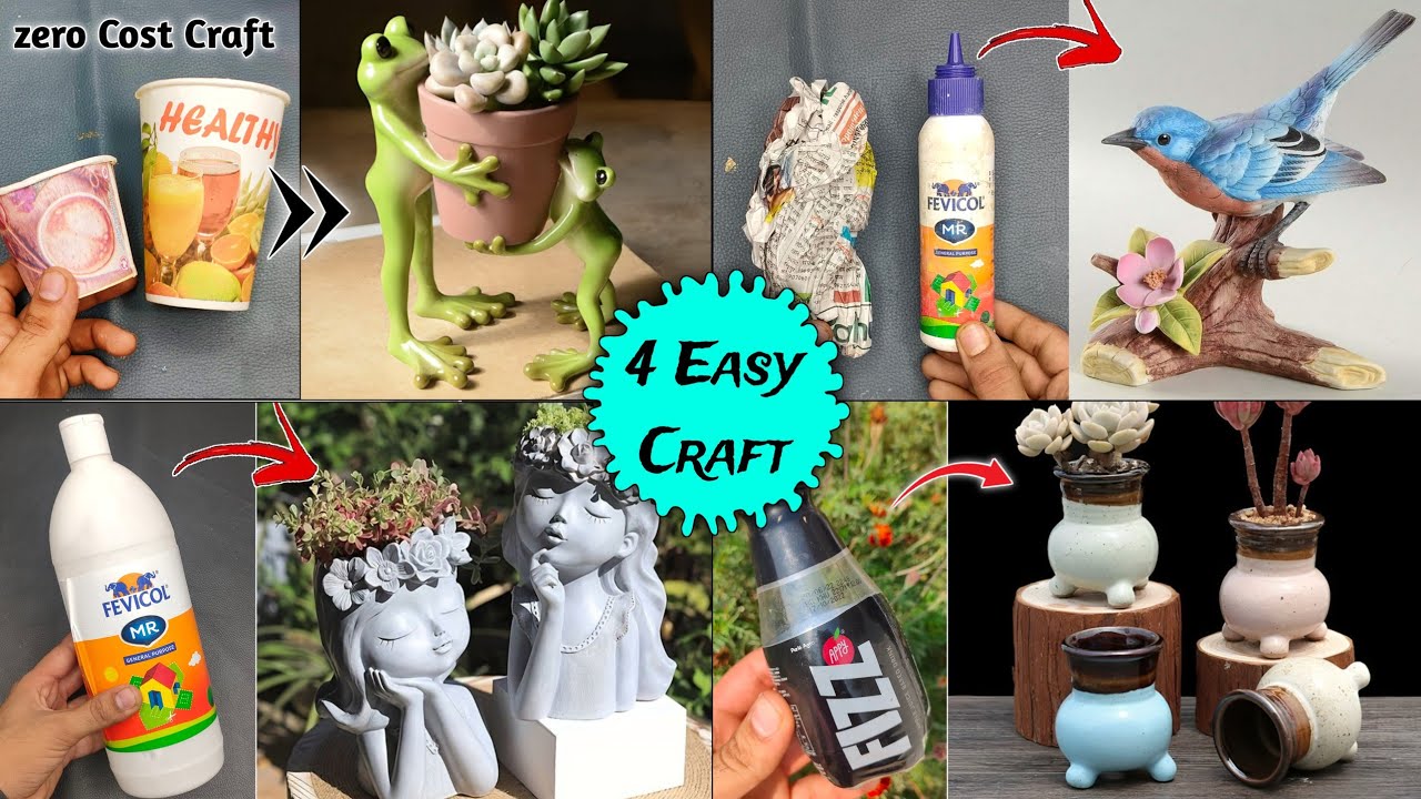 4 Unique Cement Craft- Clay Craft ideas Hand Made Cement Craft - Clay ...