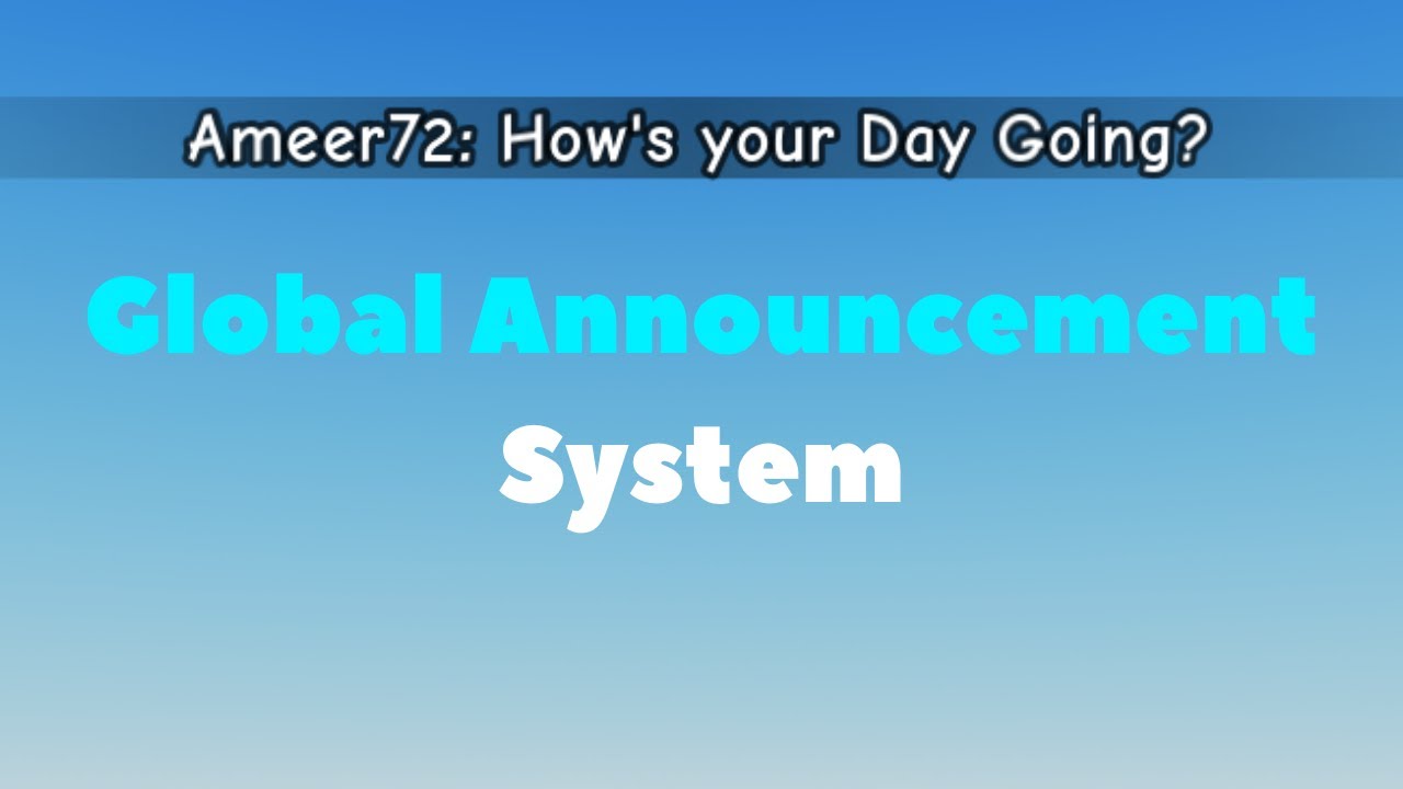 How to Make a Global Announcement in Roblox Studio - YouTube