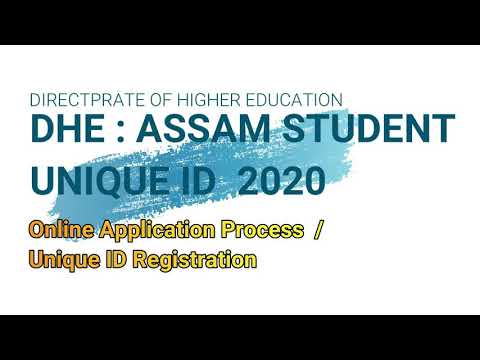 Student Unique id Generation Process 2020 ।। DHE Assam student unique ...