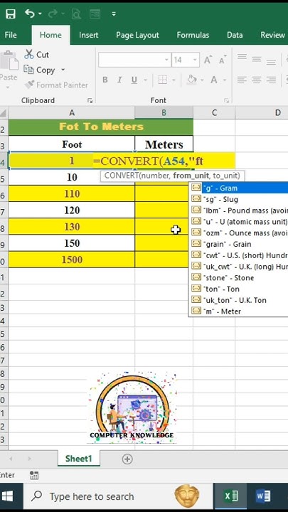 Convert Foot to meters #tips #shorts #tipsandtricks - YouTube