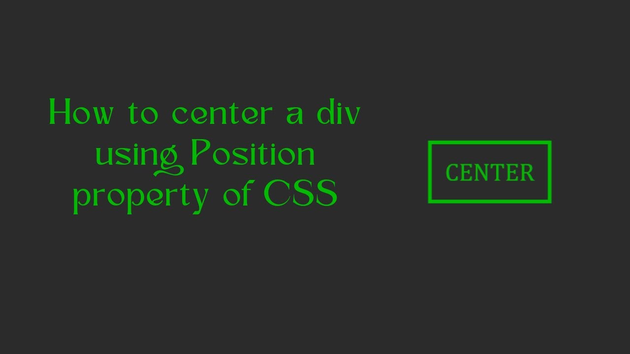 How To Center A Div Using Position Property Of Css Javascript 3584