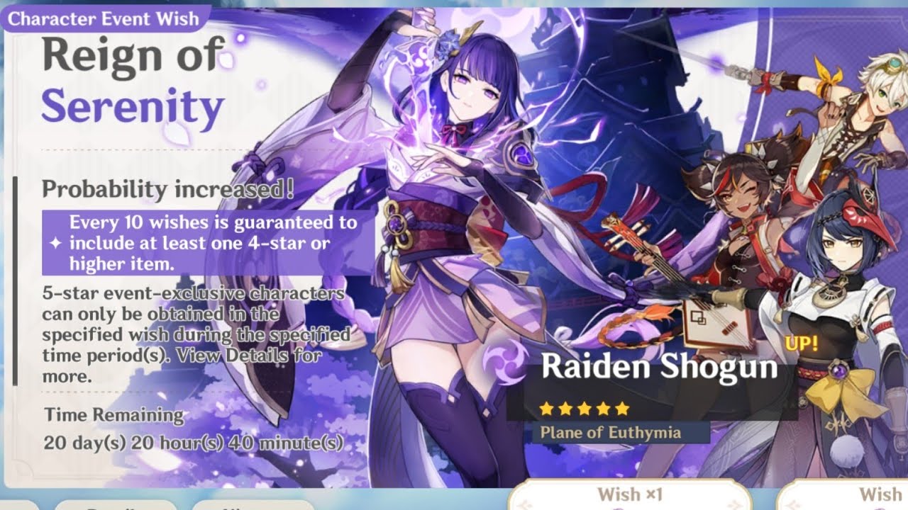 Genshin Impact - Character Event Wish (Raiden Shogun Banner Returns for ...