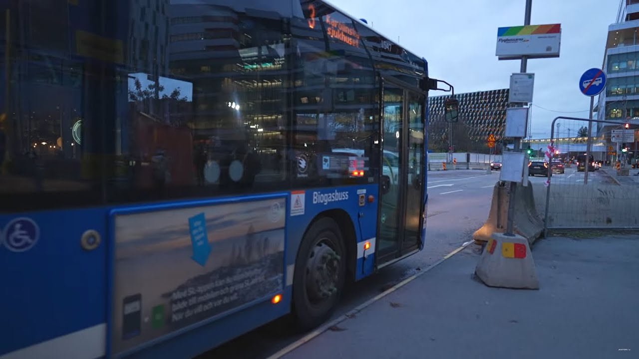 Sweden, Stockholm, bus 3 ride from S:t Eriksplan to Karolinska ...