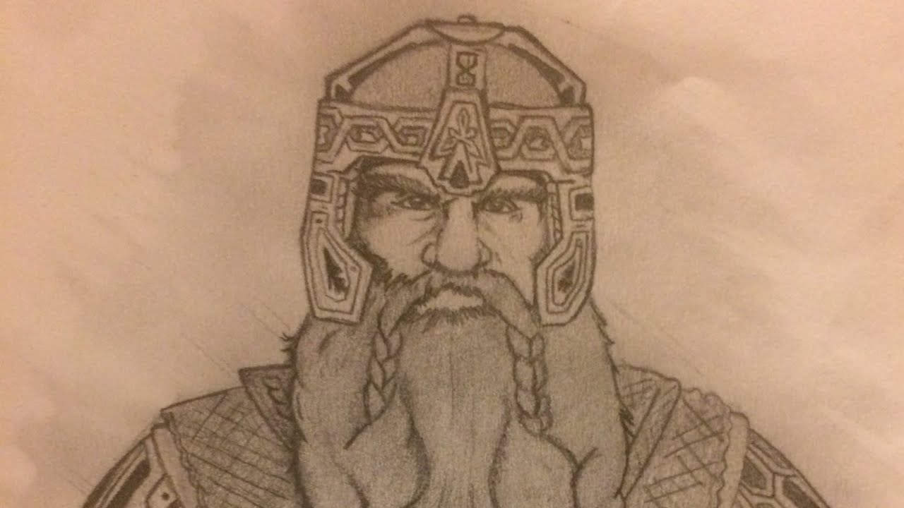 Lord Of The Rings:GİMLİ (How to draw/Nasıl çizilir/Fast drawing/Hızlı ...