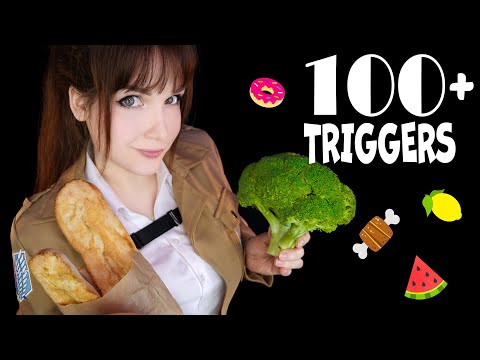 ASMR 🥦 11 DAKİKADA 100+ TETİKLEYİCİ GIDA 🍗🍏 [Yeme / Mukbang] 🥩🧄