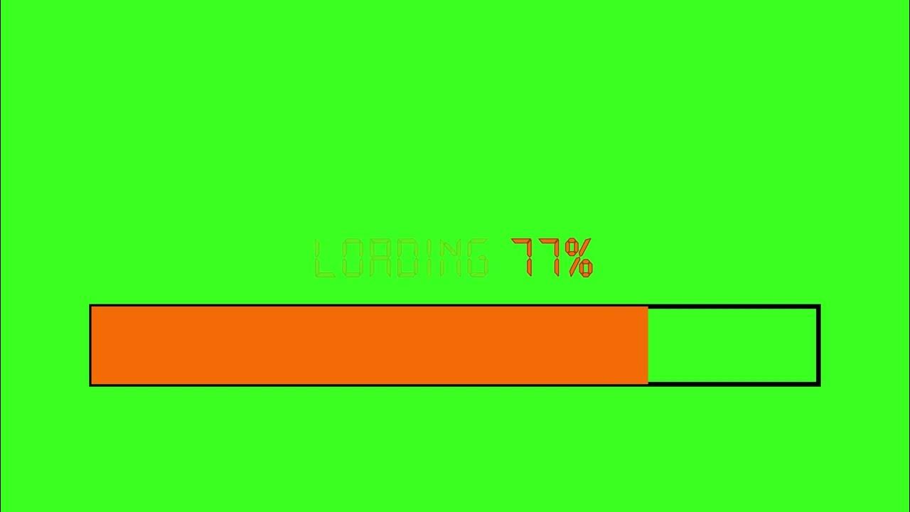 Orange Loading bar with % green screen background. Barra de carregamento Laranja - chroma key ...