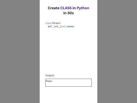 Python | Create CLASS in Python in 30 seconds - YouTube