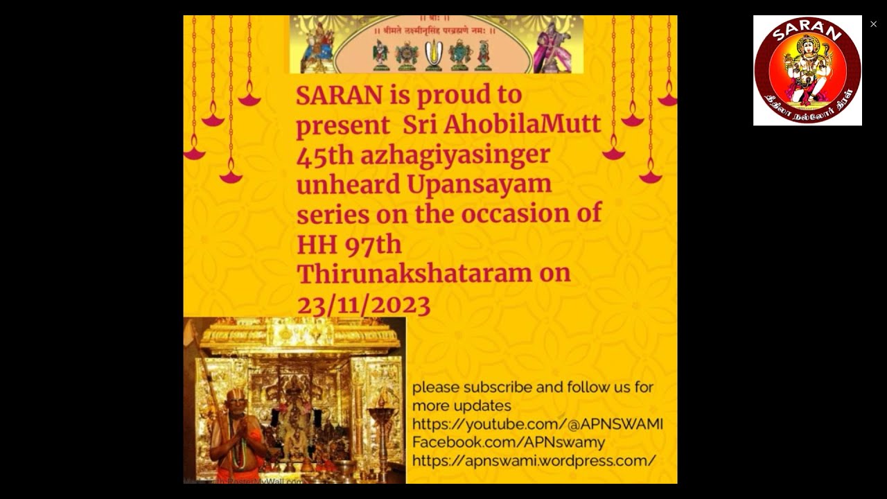 45th Pattam Villivalam Srimadh Azhagiya Singar Upanyasam - Episode 3 ...