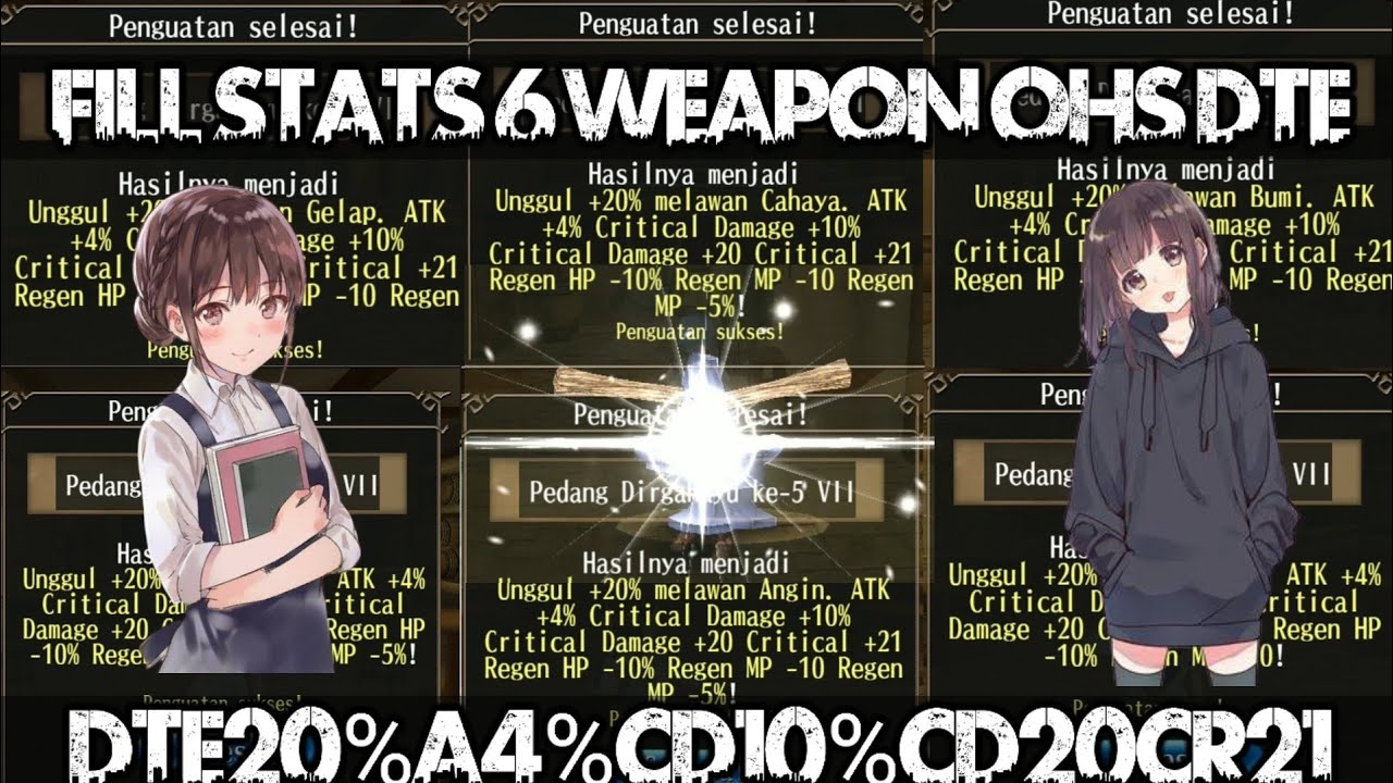 Toram Online - Fill Stats Weapon DTE All Element - Pot 86 xD DTE20%A4 ...