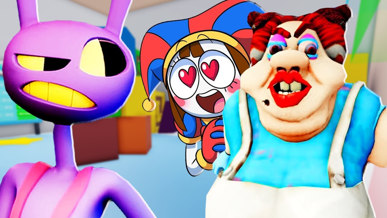 THE AMAZING DIGITAL CIRCUS JAX and POMNI Escape Evil Lunch Lady! - YouTube