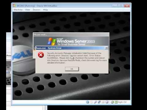 Microsoft Server 2003 Error - YouTube