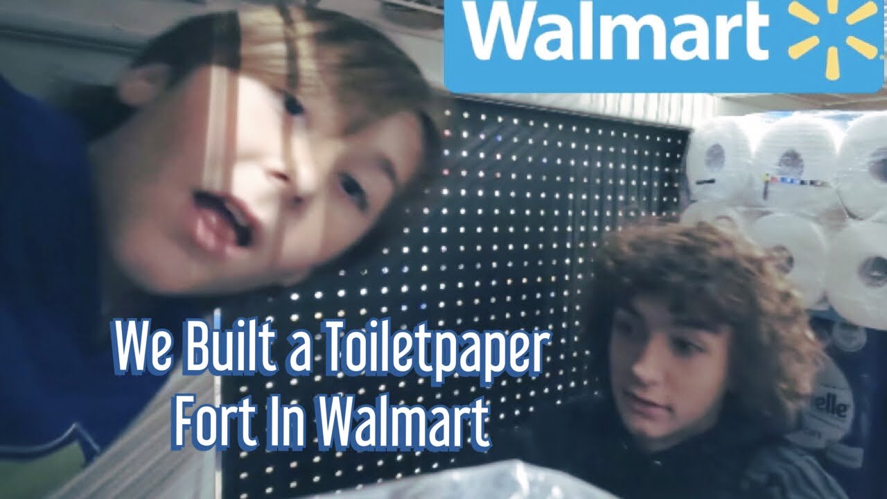 We built a toilet paper fort inside of Walmart - YouTube