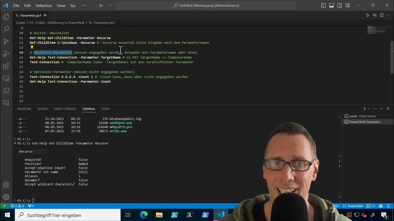 PowerShell: Parameter simpel und einfach erklärt - YouTube