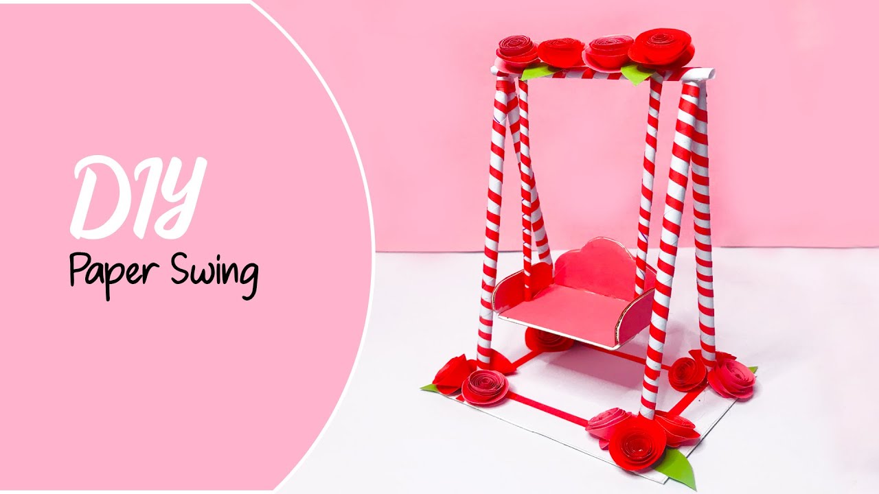 How to make a Paper Swing / DIY Miniature Swing Making at Home / Paper ...