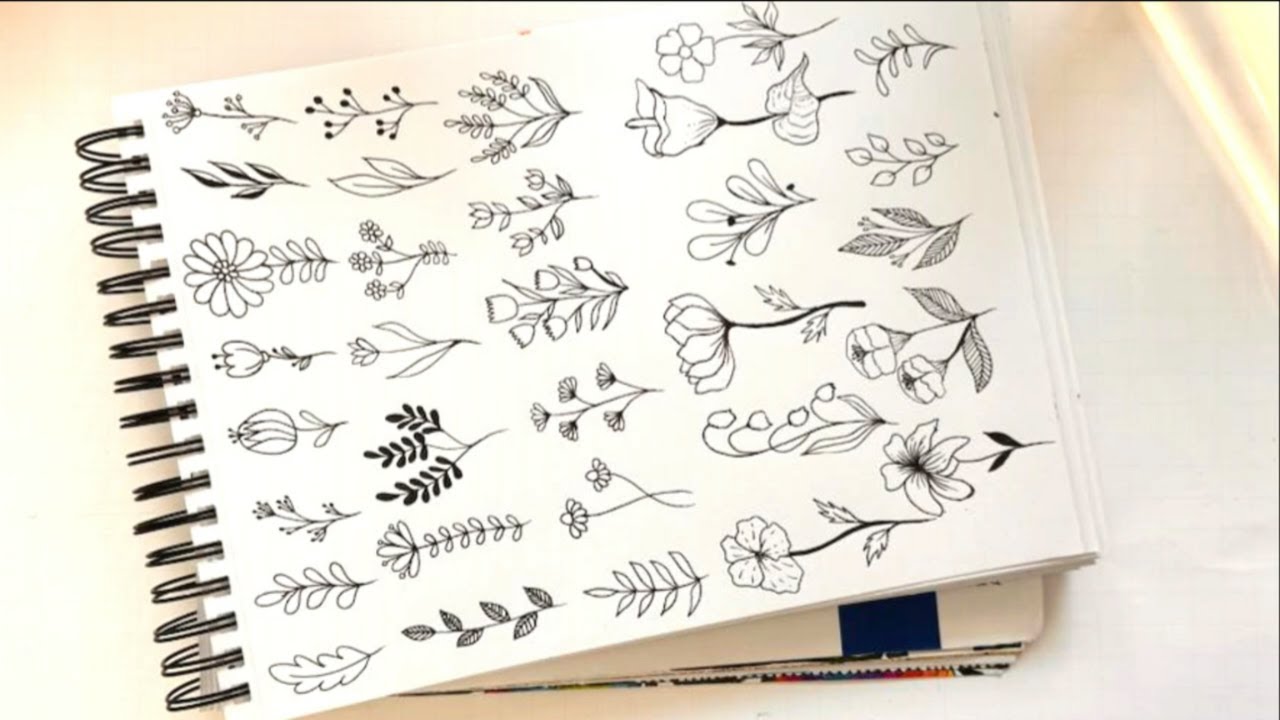 Flower Doodles || Mini Floral Doodles || Doodle for Beginners | Draw ...