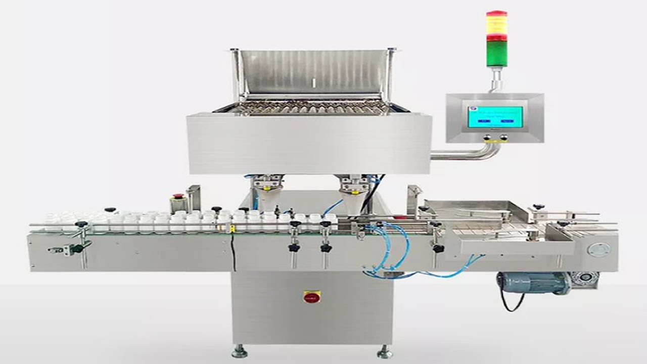 8 channels electric counting machine capsules filler equipment - YouTube